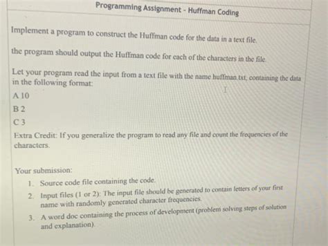 Solved Programming Assignment Huffman Coding Implement A