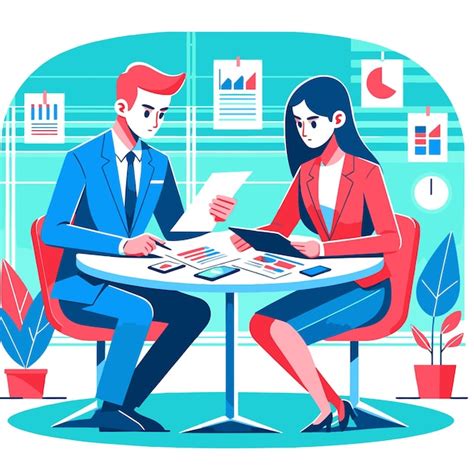 Premium Vector Illustration Of A Businessman And A Businesswoman