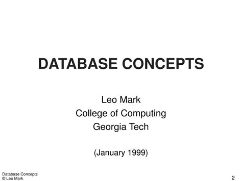 PPT DATABASE CONCEPTS PowerPoint Presentation Free Download ID