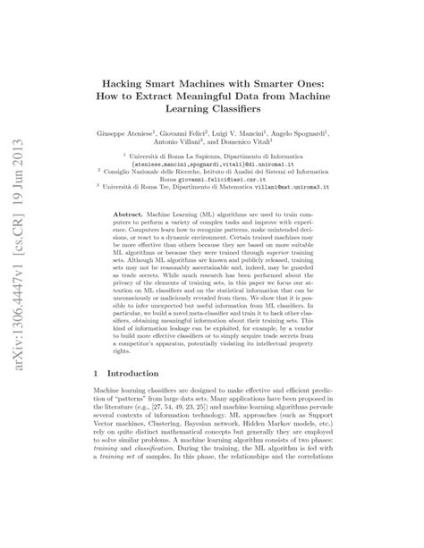 hacking smart machines with smarter ones how to extract meaningful data from machine learning