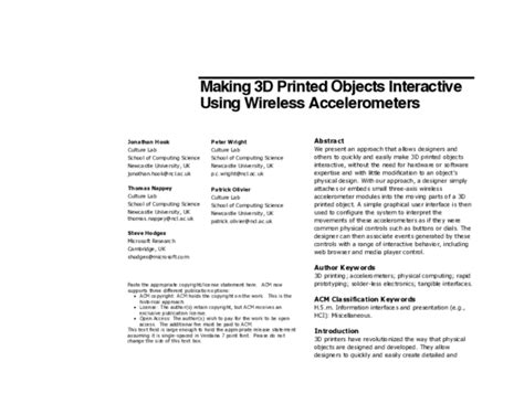 pdf making 3d printed objects interactive using wireless accelerometers