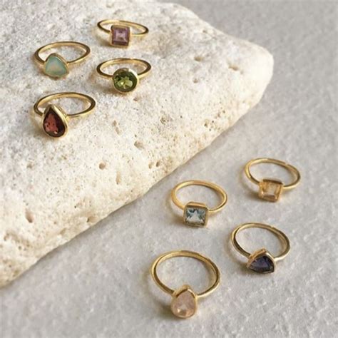 Natural Gemstone Sterling Silver Stack Rings Micki Olaguer Sterling