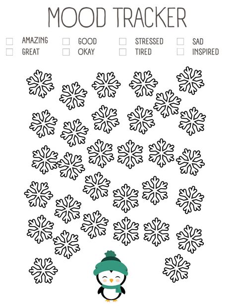 January Mood Tracker Bullet Journal Printable PDF Digital Cute Minimalist Bullet Journal