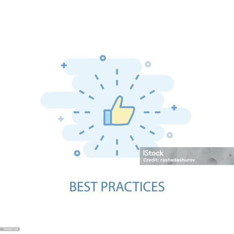 모범 사례 라인 개념입니다 간단한 선 아이콘 컬러 일러스트 모범 사례 기호 플랫 디자인입니다 Ui Ux에 사용할 수 있습니다