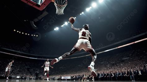 경기 중 농구공을 덩크하는 마이클 조던 상징적인 농구 사진 농구 공 배경 일러스트 및 사진 무료 다운로드 Pngtree