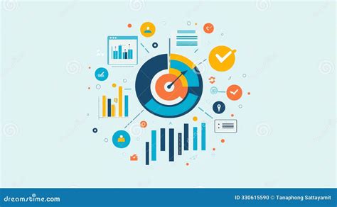 This Image Illustrates Data Analysis And Insights With Charts Graphs And Checkmarks Symbolizing