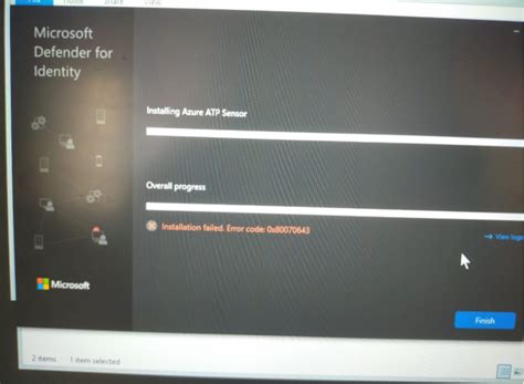 Microsoft Defender For Identity Deployment Error Code 0x80070643 Microsoft Community Hub