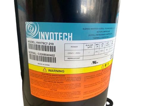 Compressor Scroll Invotech Yh175c7 220v R410a 5 Tr Sudeste Climatização