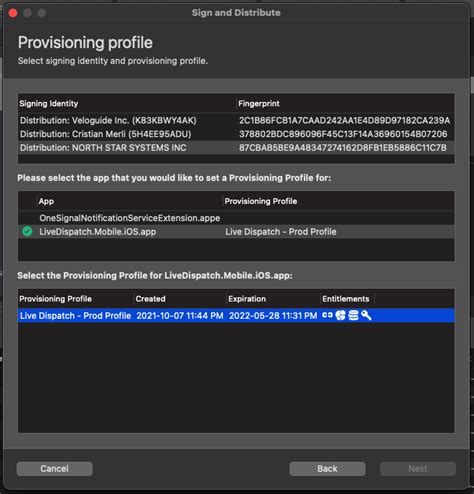 Unable To Select Provisioning Provile While Distributing The App Microsoft Qanda