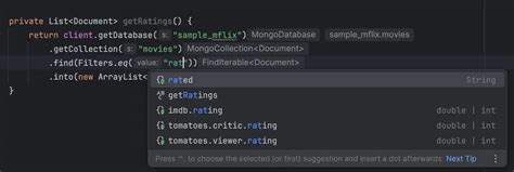 自动完成 — mongodb for intellij 插件