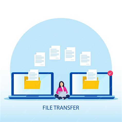 Premium Vector File Transfer Concept Backup Data Technology Cloud Upload And Download