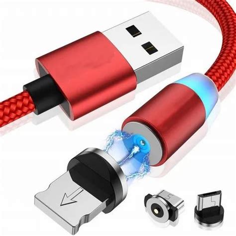In Nylon Braided Magnetic Usb Fast Charging Data Cable With Led Light At Piece