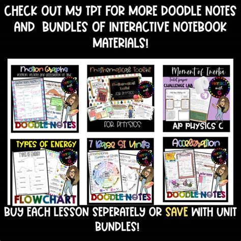 Motion And Dot Diagrams Doodle Notes By Physics With G Tpt