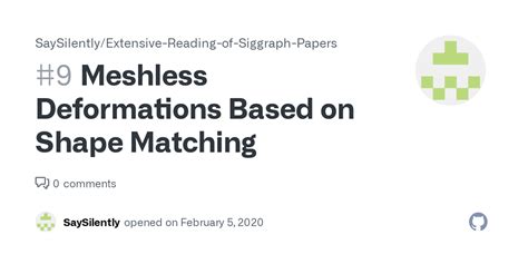 Meshless Deformations Based On Shape Matching · Issue 9 · Saysilentlyextensive Reading Of
