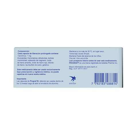 Prograf XL 50 Cápsulas de Liberación Prolongada Cruz Verde