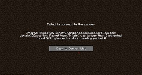 I Cant Login Into My Account With Internal Exeption Error Packet Login 0 Gm Please Help