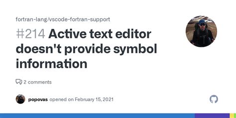 Active Text Editor Doesnt Provide Symbol Information · Issue 214 · Fortran Langvscode Fortran