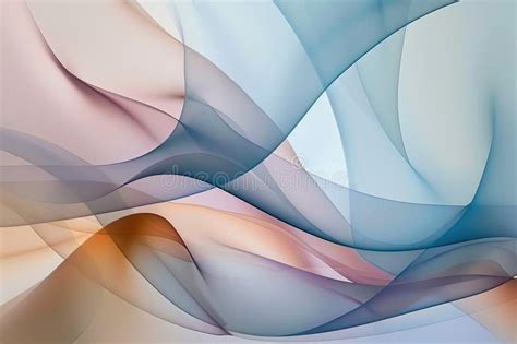 Translucent Overlapping Shapes In Soft Colors Creating Depth In A Minimalist Design Stock