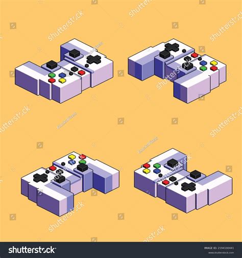 Game Controller Pixel Art Vector Isometric Stock Vector Royalty Free 2194100441 Shutterstock