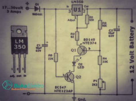 Rangkaian Charger Isi Ulang Baterai 12 Volt Buka Elektro