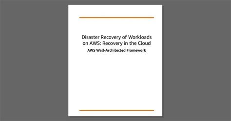 The Digital Sandbox Group On Linkedin Disaster Recovery Of Workloads On Aws Recovery In The Cloud