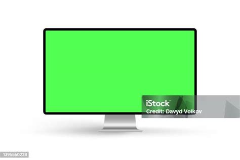 흰색 배경에 고립 된 녹색 크로마 키 화면이있는 컴퓨터 모니터 벡터 모형 크로마 키에 대한 스톡 벡터 아트 및 기타 이미지 크로마 키 컴퓨터 컴퓨터 모니터 Istock
