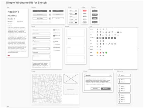 Simple Wireframe Kit Free Sketch Resource Sketch Elements
