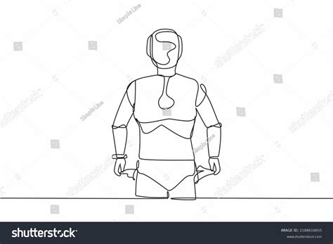 Single Continuous Line Drawing Robot Standing Stock Vector Royalty Free 2188616655 Shutterstock