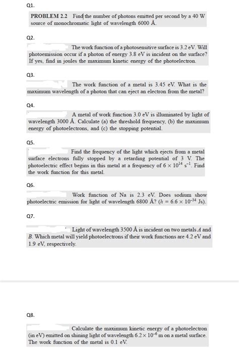 Solved Q1problem 22 ﻿find The Number Of Photons Emitted