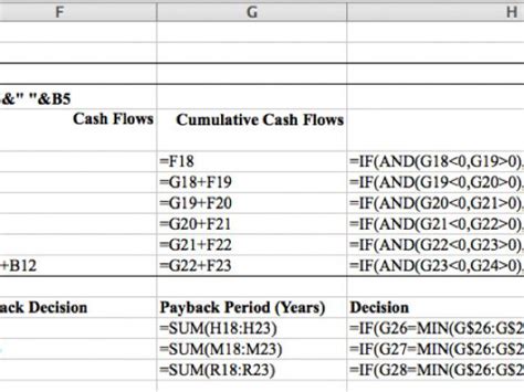 Payback Period Template Payback Period Excel With Excel Master