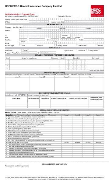 Group Medical Claim Form Hdfc Ergo General Insurance