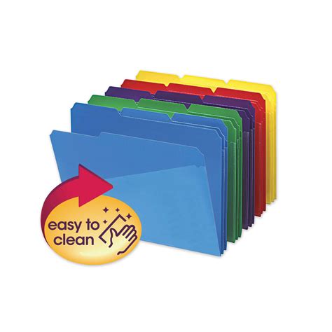Smead Poly Colored File Folders With Slash Pocket 13 Cut Tabs Letter Size Assorted 30box Smead Poly Colored File Folders With Slash Pocket 13 Cut Tabs Letter Size Assorted 30box