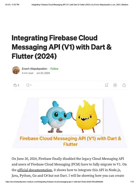 Integrating Firebase Cloud Messaging Api V1 With Dart And Flutter 2024 Pdf