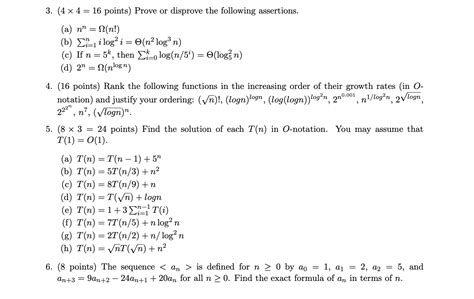 solved 3 4 x 4 16 points prove or disprove the