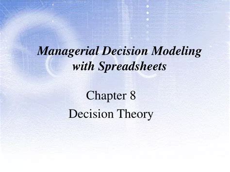 PPT Managerial Decision Modeling With Spreadsheets PowerPoint Presentation ID 4092410
