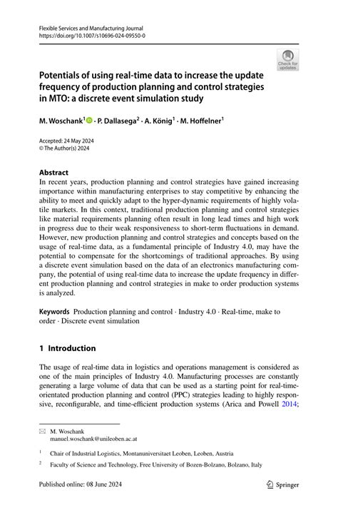 Pdf Potentials Of Using Real Time Data To Increase The Update
