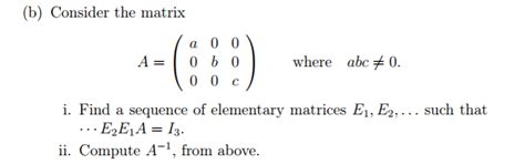 Solved Consider The Matrix A A 0 0 0 B 0 0 0 C Where