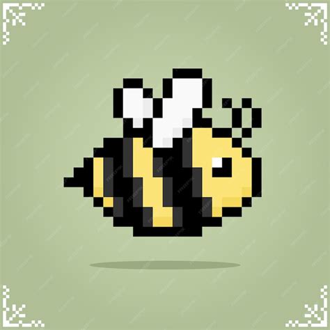 Premium Vector Flying Bee In 8 Bit Pixel Art Cute Animal For Game