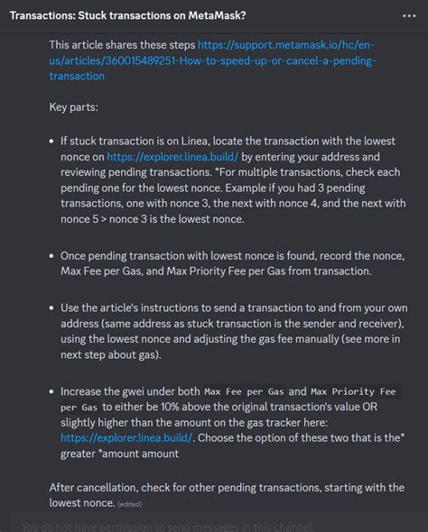 Failed Transaction In Linea Support Metamask