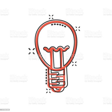 만화 스타일의 전구 아이콘 흰색 고립 된 배경에 전구 만화 벡터 그림 에너지 램프 스플래시 효과 사인 비즈니스 컨셉 광선에 대한 스톡 벡터 아트 및 기타 이미지 Istock