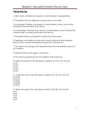 Module Practice Quiz Descriptive Statistics Rtf Module Descriptive Statistics Practice