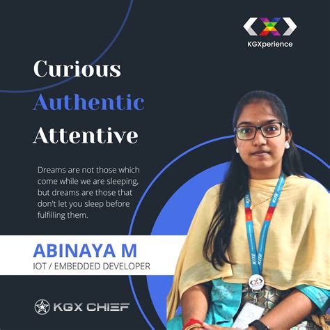 Kgxperience On Linkedin Introducing Abinaya Meenatchisundaramiot And Embedded Developer At