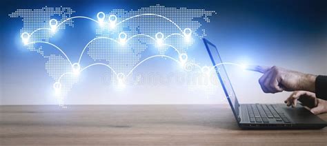 Big Data Technology Background Using A Laptop Against The Background