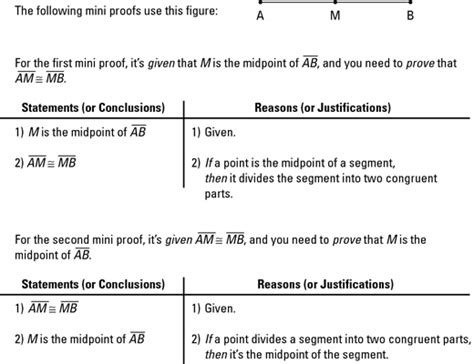 Working With Definitions Theorems And Postulates Dummies