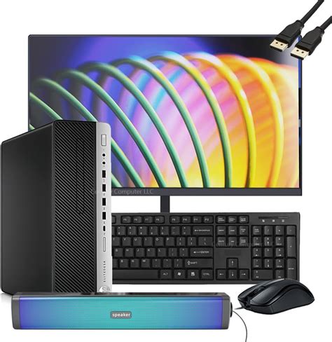 Amazon Com Hp Elitedesk G Sff Desktop Computer With Full Hd Monitor Bundle Pc Set