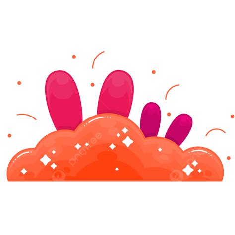 Rabbits Hiding Behind The Bushes Border Decoration Illustration Rabbit