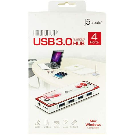 J5 Create Harmonica USB 3 0 4 Ports Hub JUH345RE
