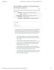 Mastering IBM Watsonx Ai Generative AI Tools Quiz Insights Course Hero