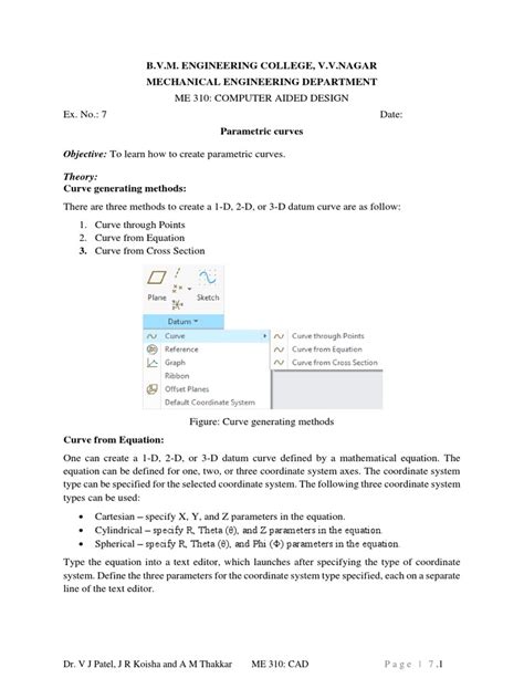 Ex 7 Parametric Curves Pdf Equations Coordinate System