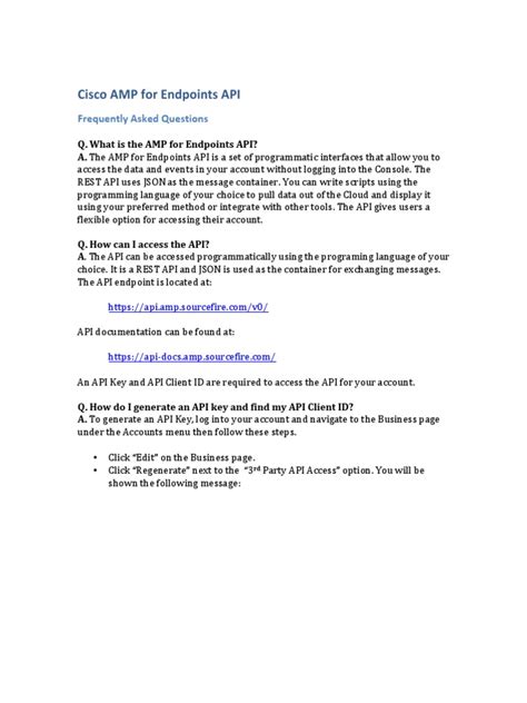 Cisco Amp For Endpoints Api Faq Pdf Application Programming